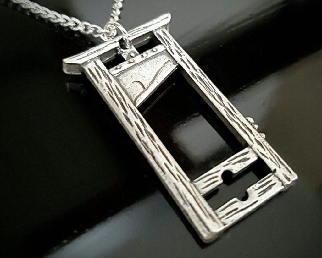 Guillotine Necklace, Silver Color Guillotine Charm, Gothic Jewelry ...