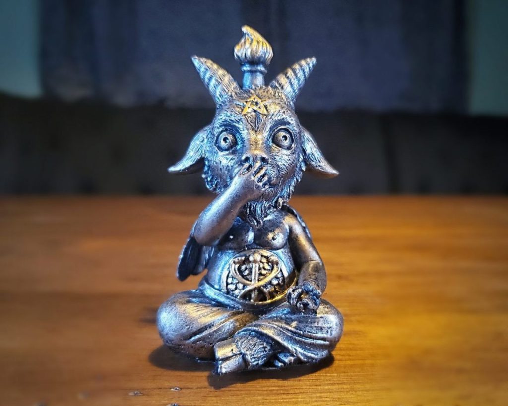 Baphomet Statue, Devil Statue, Hear, See, Speak No Evil - Oddities For Sale