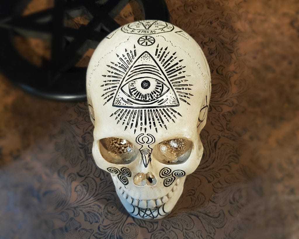 Witchcraft Skull, All Seeing Eye, Pagan Skull, Gothic Decor - Oddities ...