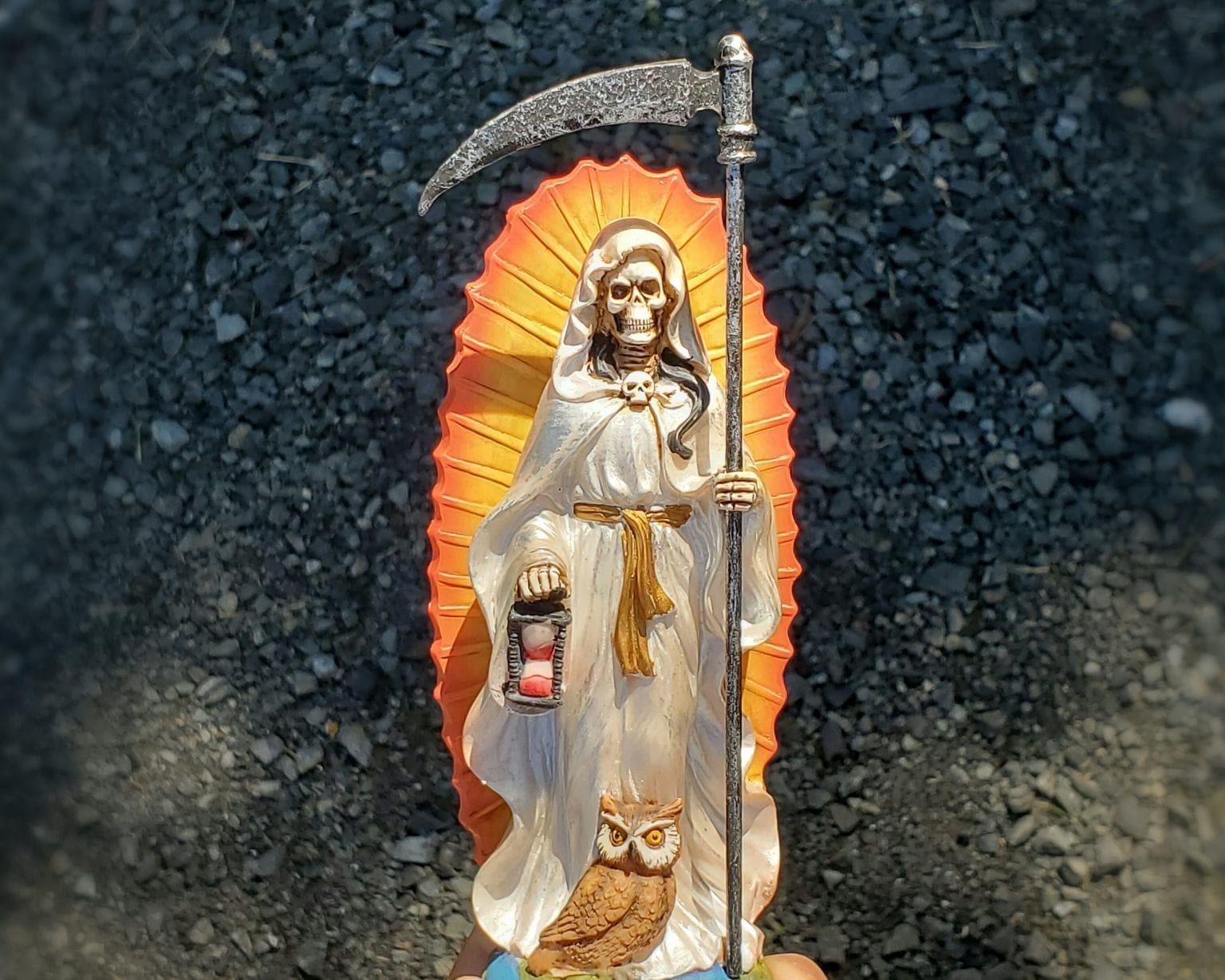 Santa Muerte Statue, Holy Death Altar Piece, Reaper Deity -White ...