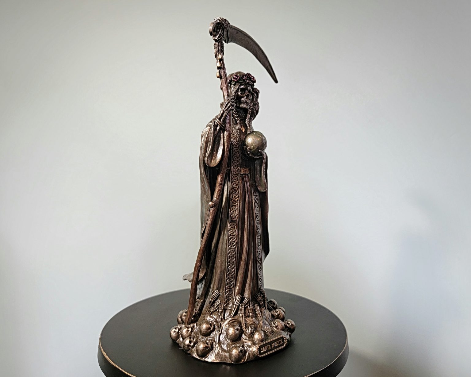 Large Santa Muerte Bronze Statue, Holy Death, Day of the Dead, Altar ...