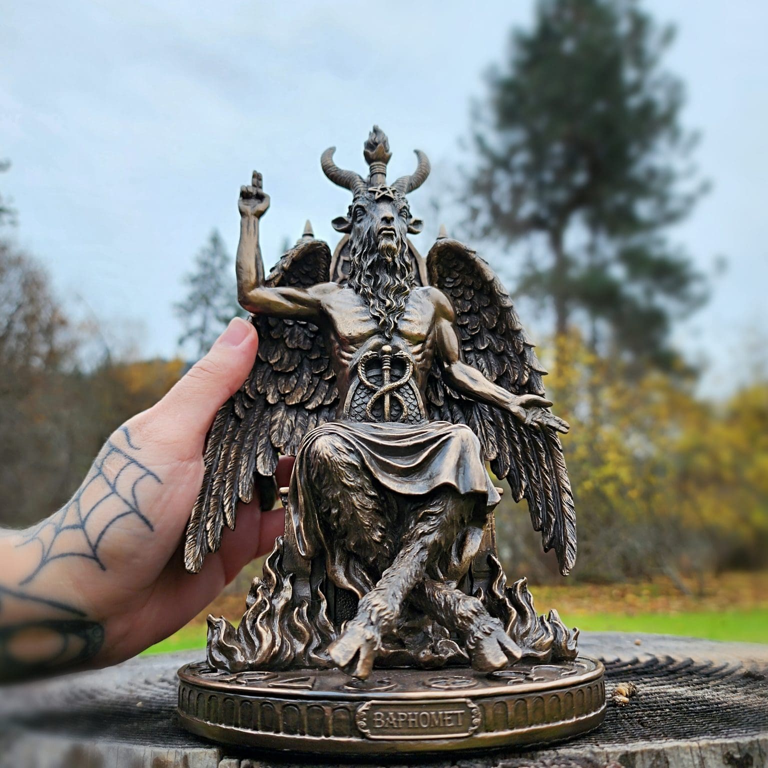 Large Baphomet Bronze Statue, Devil Statue, Altar Piece - Oddities For ...