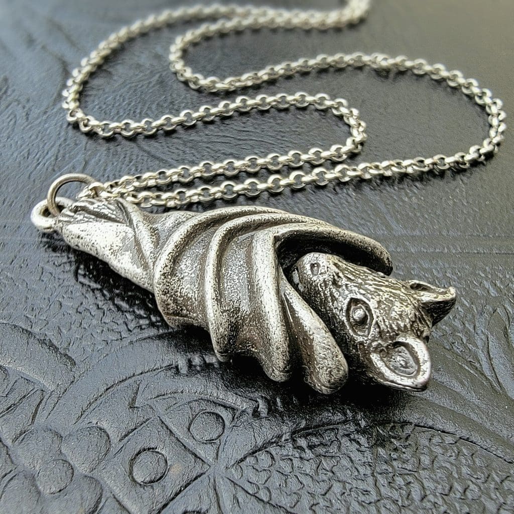 Hanging Bat Necklace, Gothic Jewelry - Oddities For Sale has unique