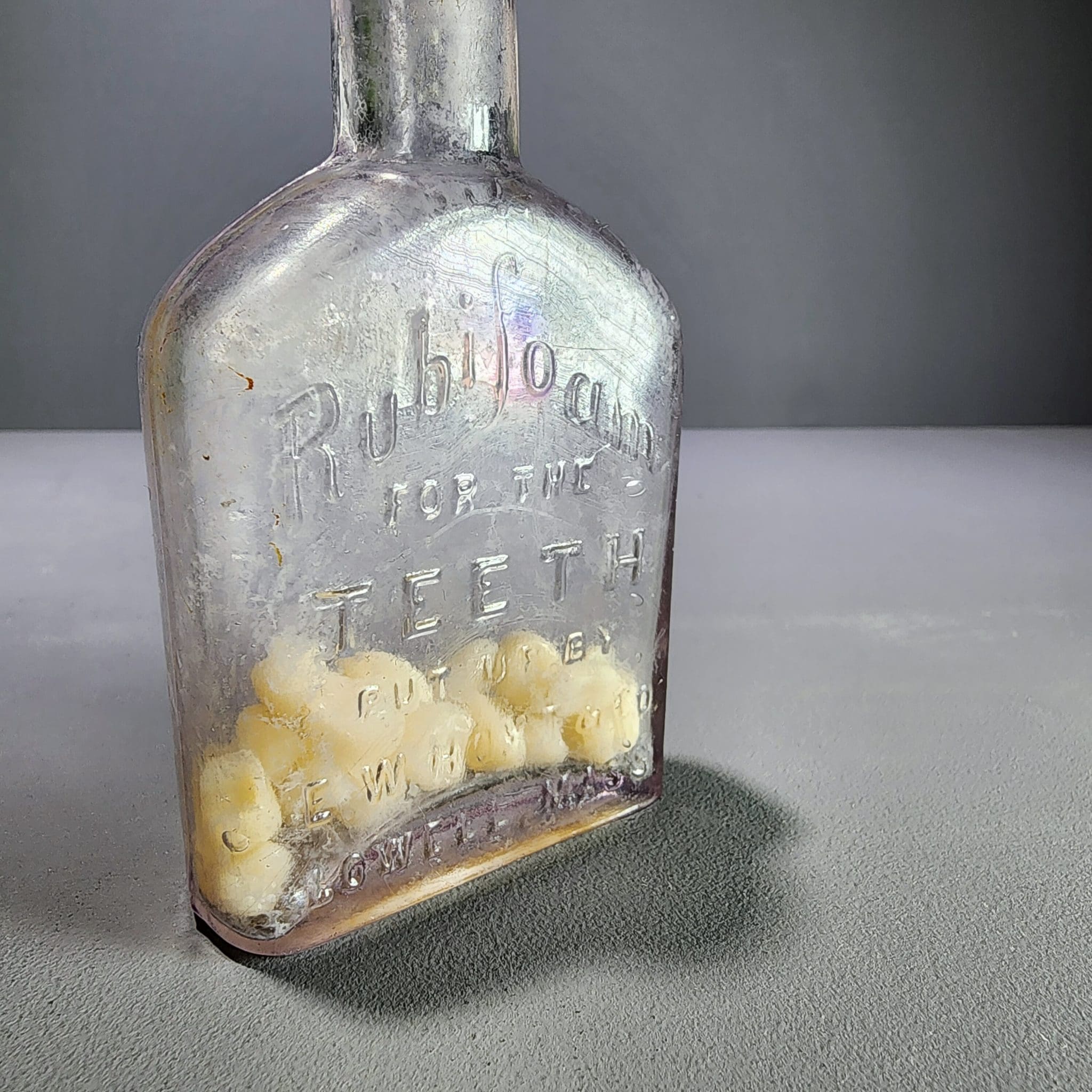 Antique Medical Bottle w/Resin Human Teeth - Oddities For Sale has unique