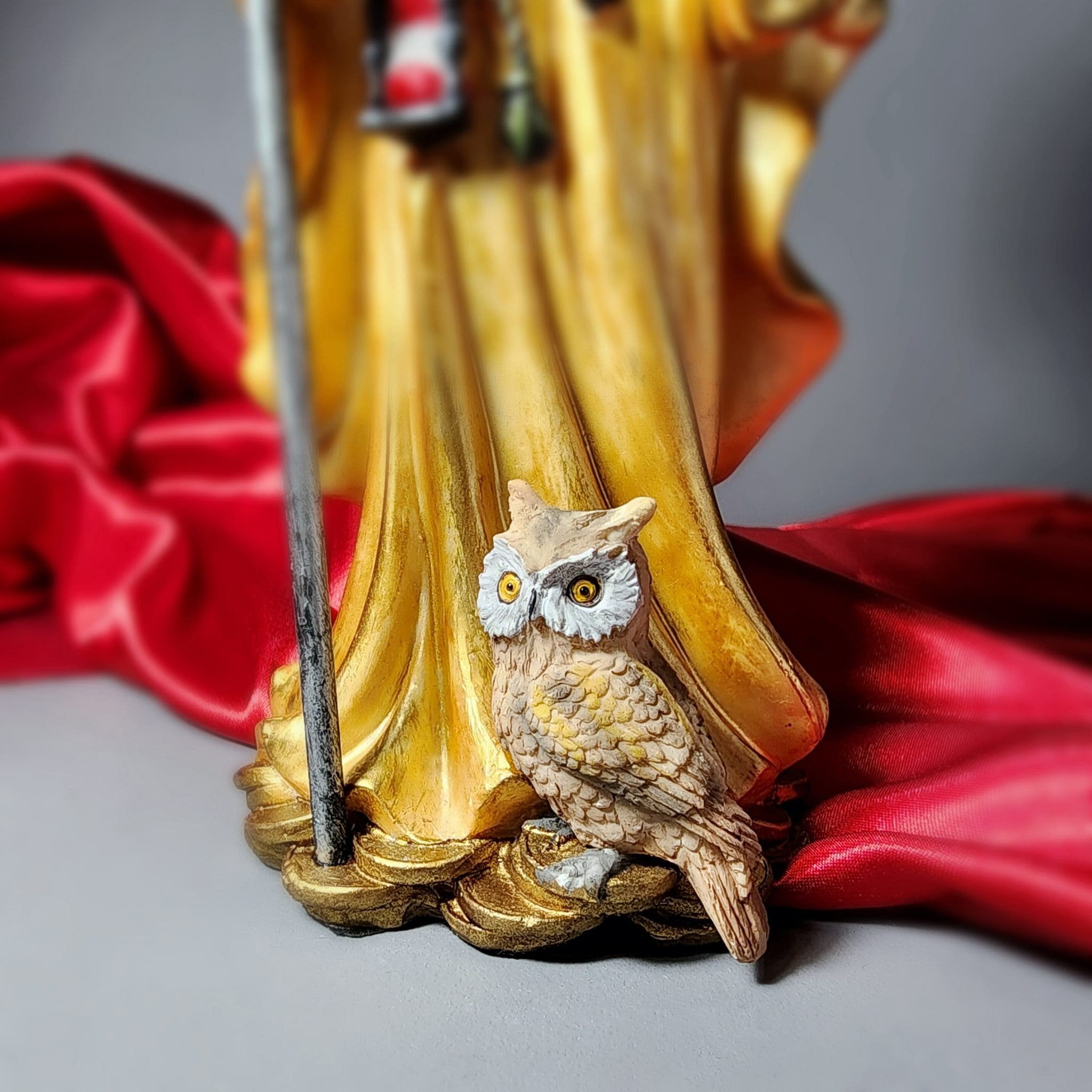 Santa Muerte Statue, Scales, Holy Death Altar Piece, Reaper Deity -Gold ...