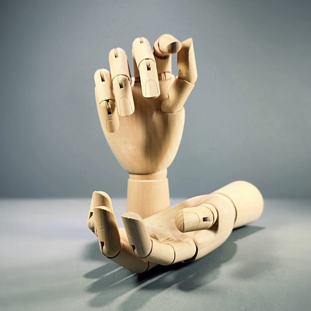 Set of Wooden Model Hands, 10 inch Left and Right Poseable Hands ...