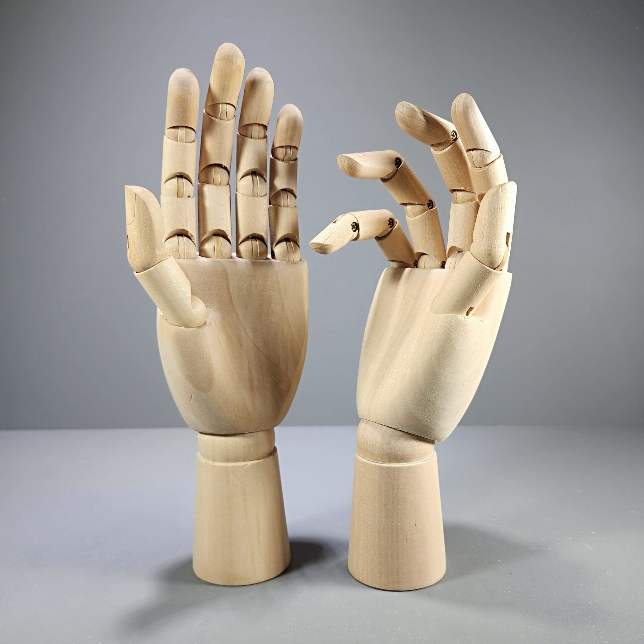 Set of Wooden Model Hands, 10 inch Left and Right Poseable Hands ...