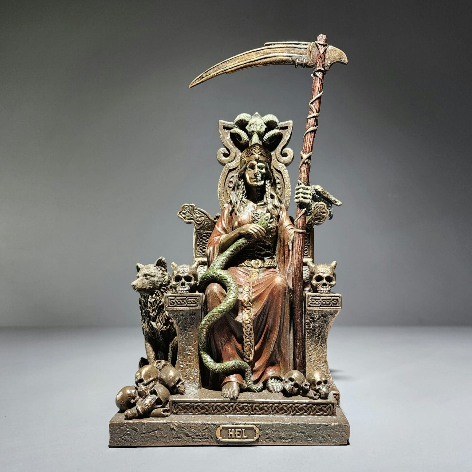 Large Bronze Hel Statue, Norse Goddess of Death, Viking decor ...
