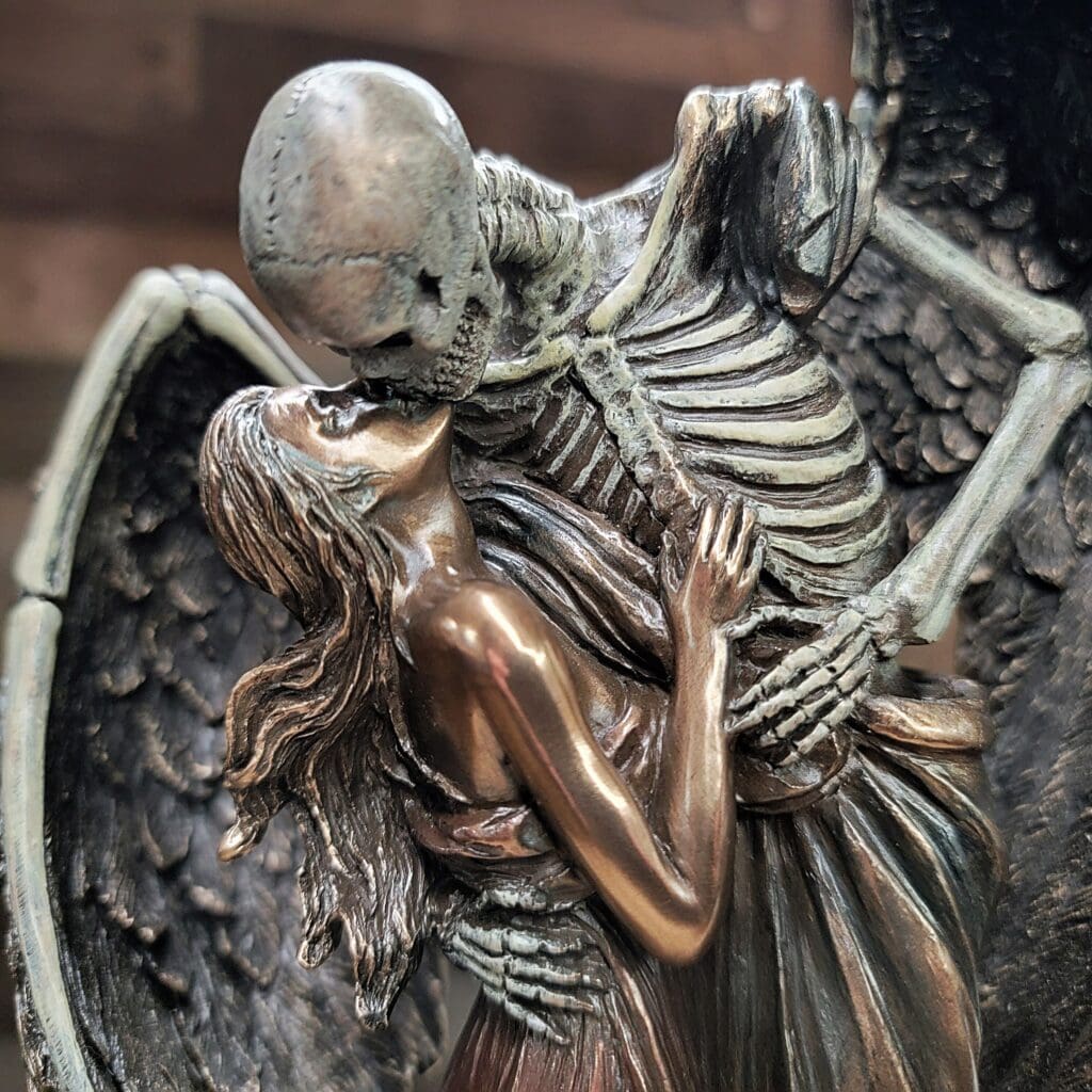 Large Bronze Grim Reaper Statue, Kiss of Death - Oddities For Sale has unique