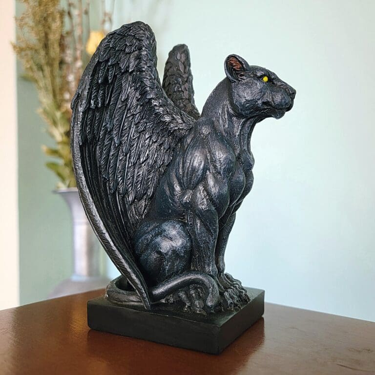 Winged Black Panther Gargoyle Statue, Gothic Decor - Oddities For Sale ...