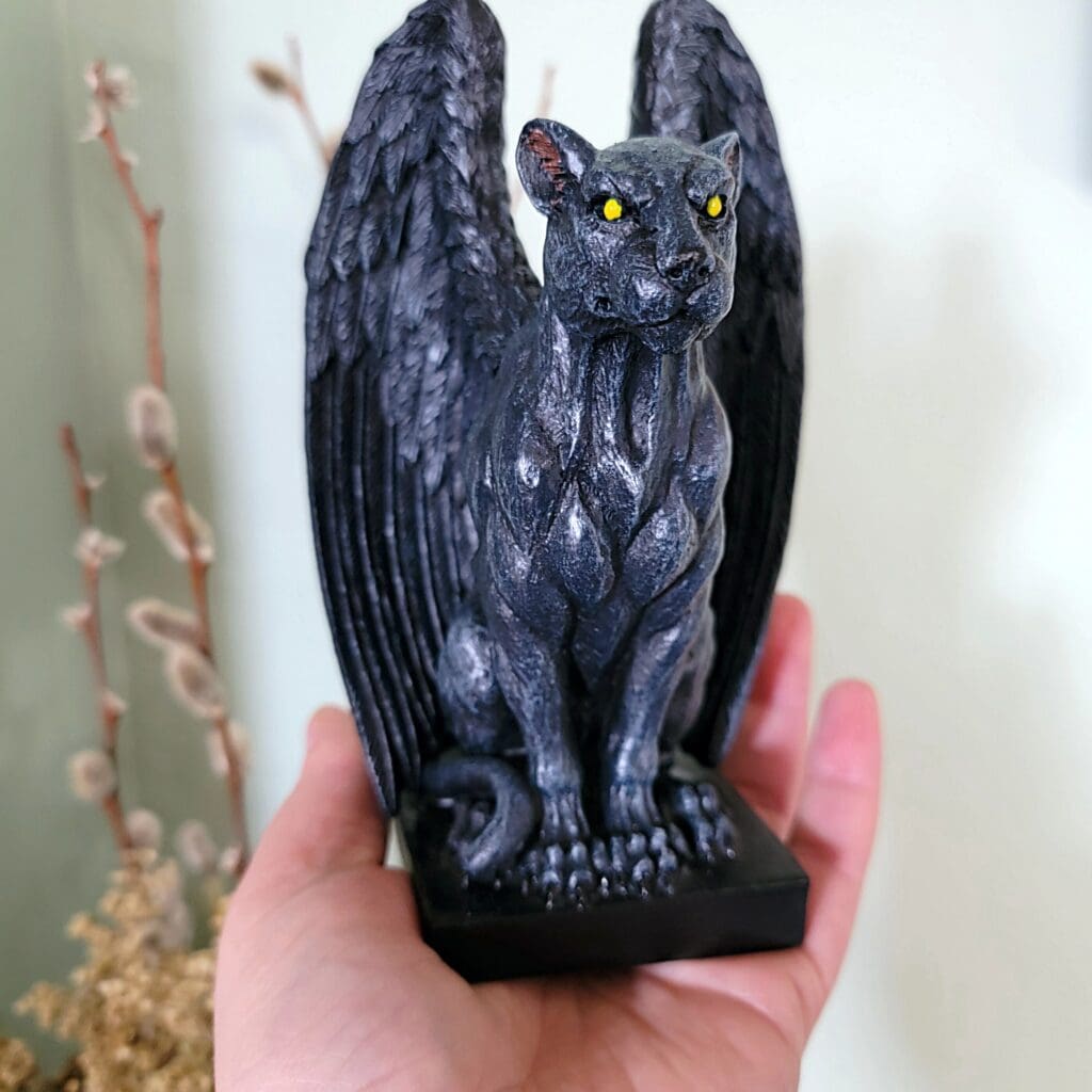 Winged Black Panther Gargoyle Statue, Gothic Decor - Oddities For Sale ...